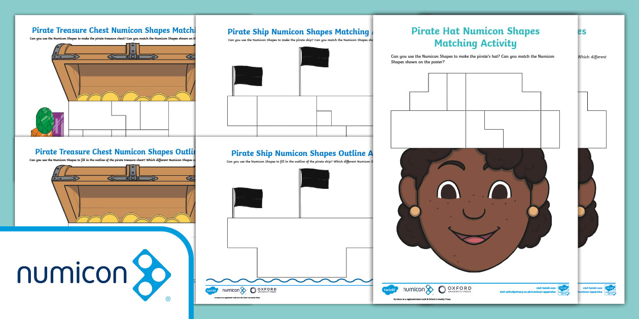 Pirate-Themed Numicon Shape Matching and Outlines Pack