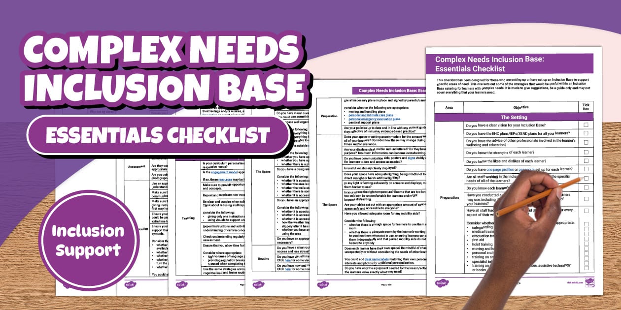 SEND Checklist for Complex Needs Inclusion Base
