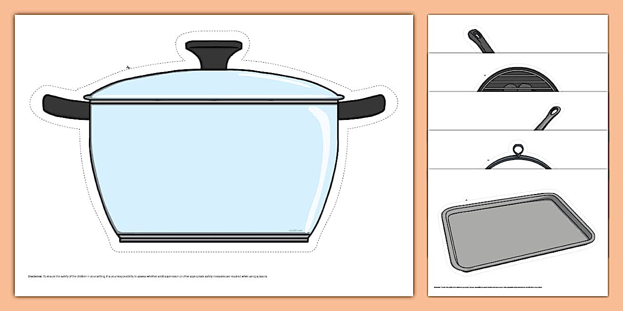 A4 Pan And Utensil Cut-Outs (teacher made) - Twinkl