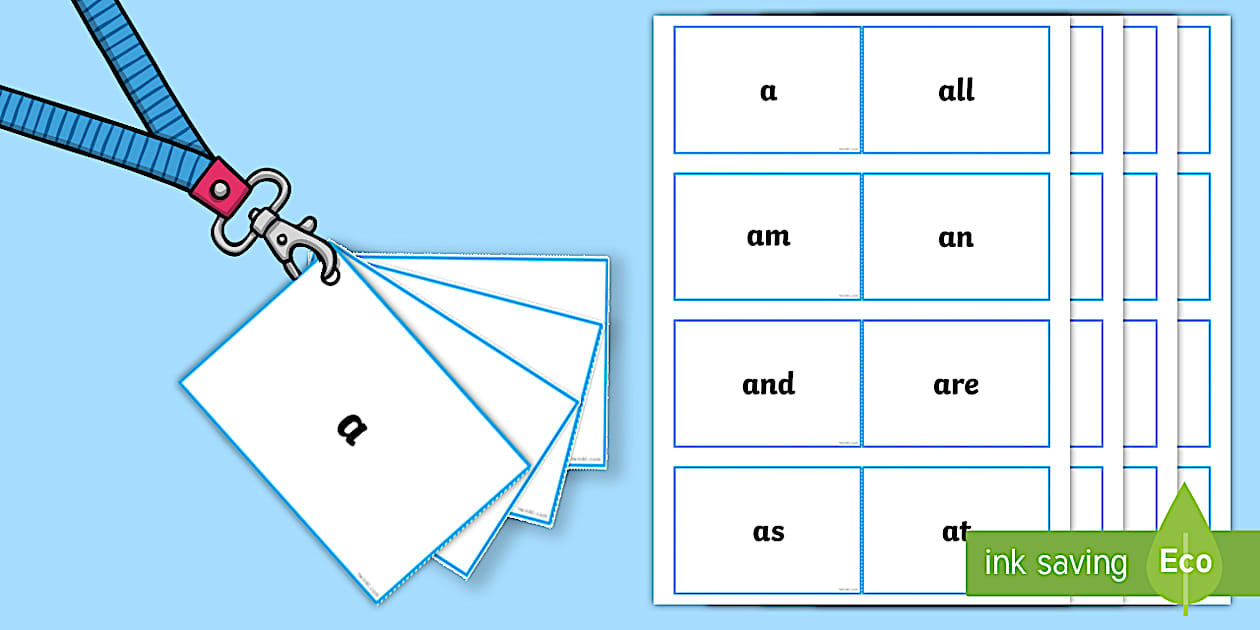 Lanyard Sized Year One Core Word Cards (professor feito)