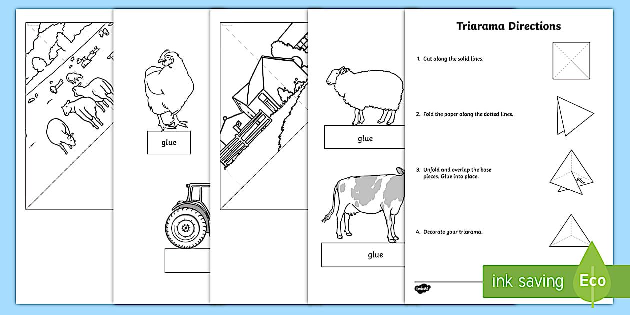 Farm Landscape Triarama Worksheet / Worksheet (teacher made)