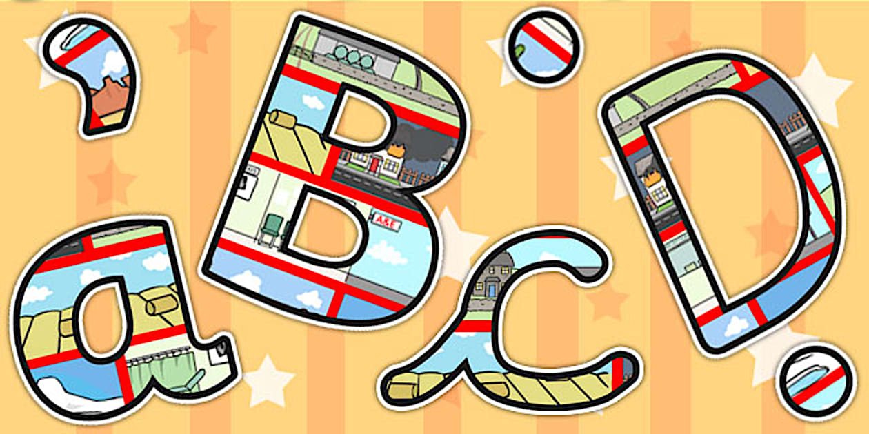 Editable Small World Area Themed A4 Display Lettering
