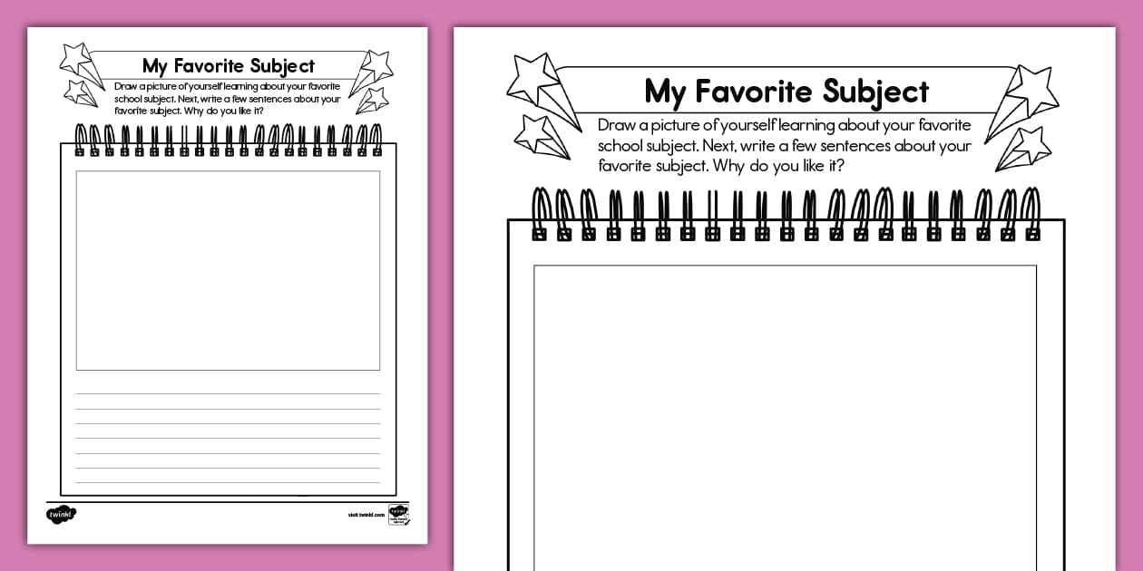 My Favorite Subject Worksheet for ELL (teacher made)