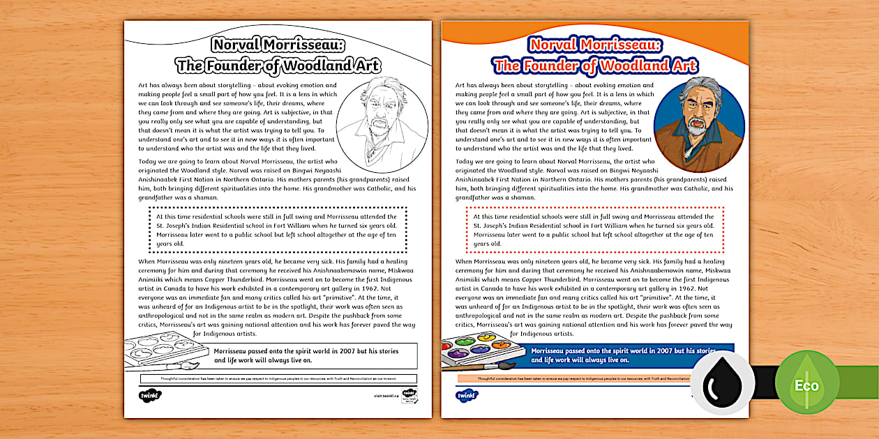 Norval Morrisseau Reading Comprehension