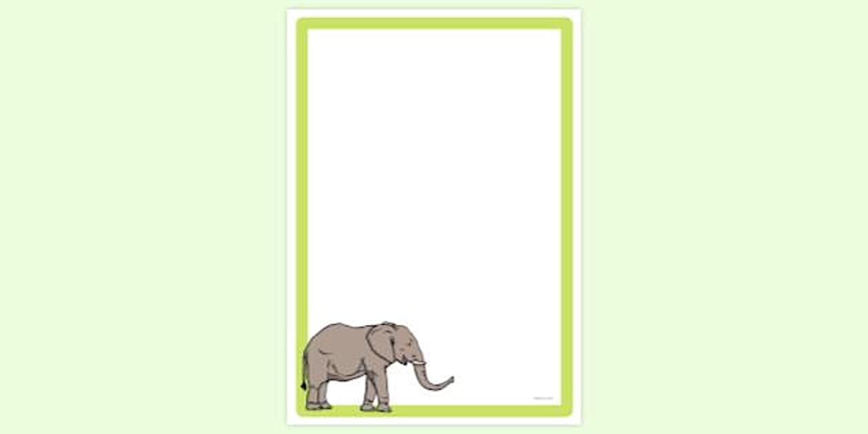 African Elephant Page Border