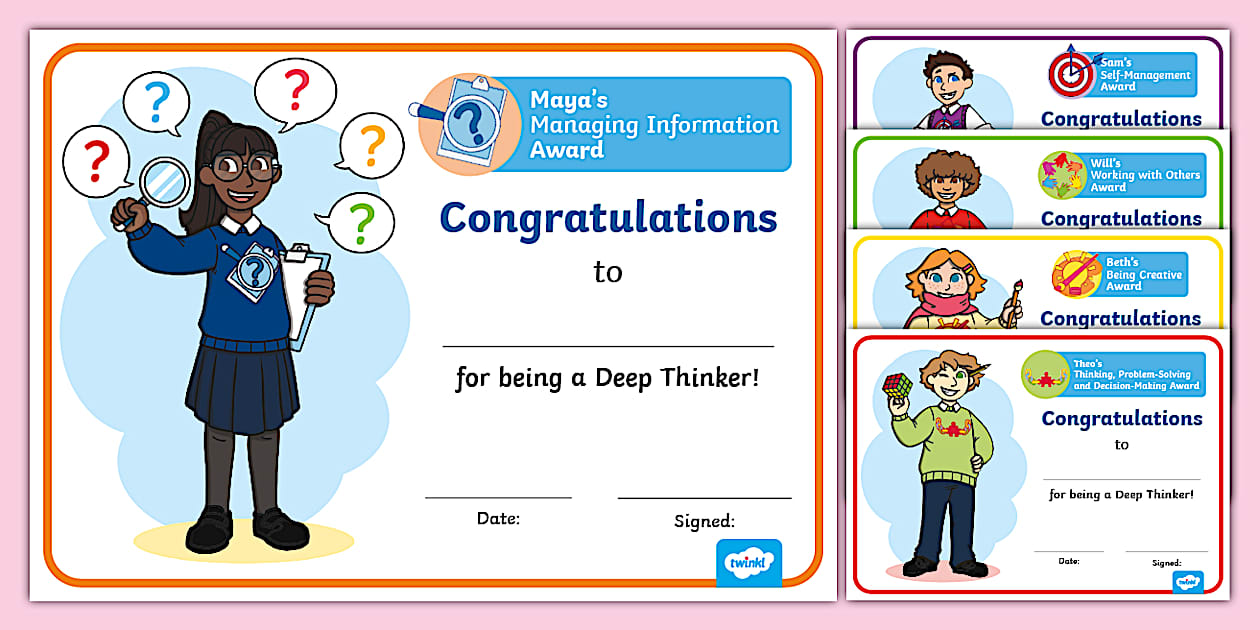 Deep Thinkers Thinking Skills Capabilities Certificates