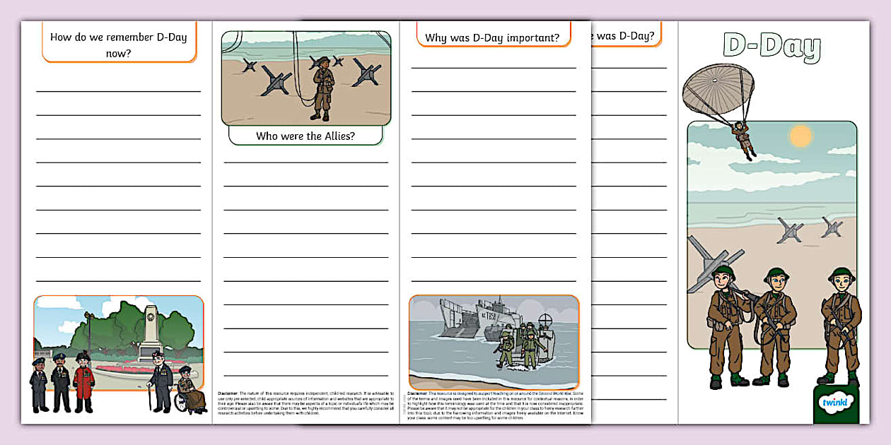 KS1 D-Day Leaflet Template (teacher made) - Twinkl
