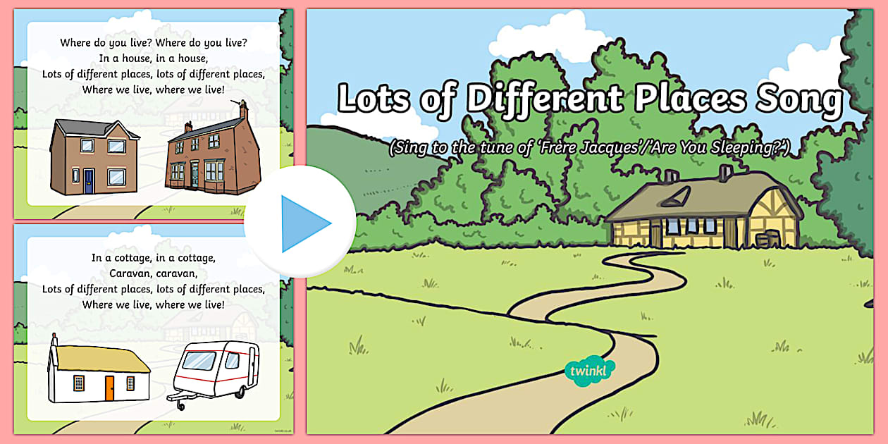 Lots of Different Places Song PowerPoint (teacher made)