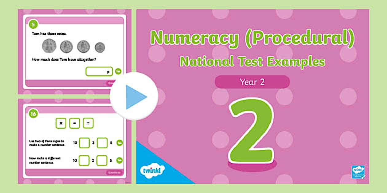 Year 2 (Numeracy) Procedural Test Question Examples Powerpoint
