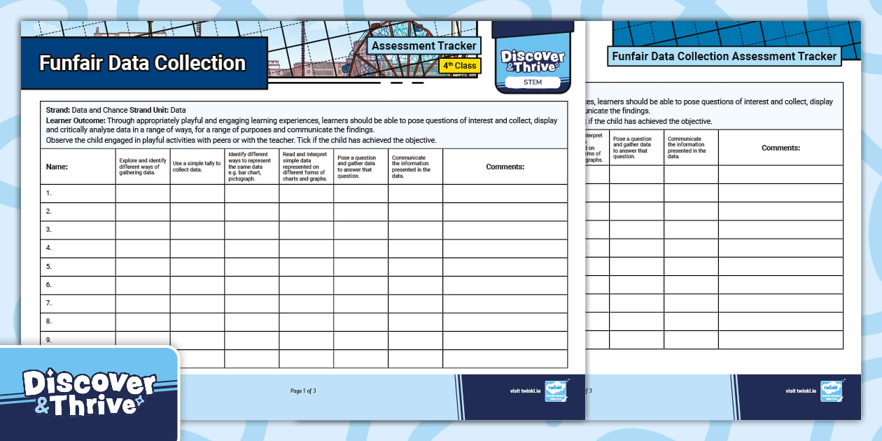 Funfair Data Collection Assessment Tracker (Teacher-Made)