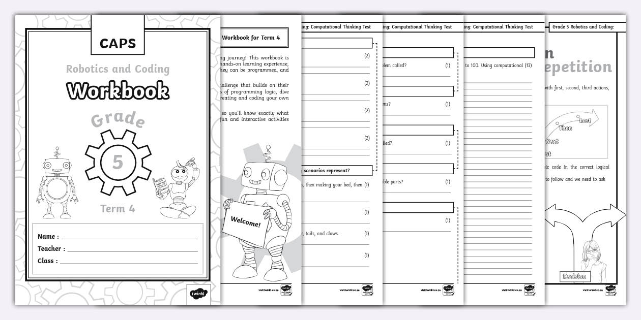 Robotics and Coding - CAPS Workbook Grade 5 Term 4 - Twinkl