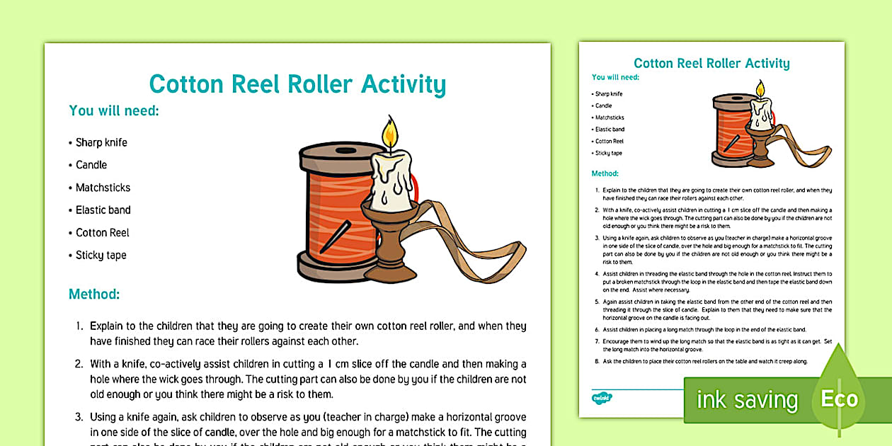 Cotton Reel Roller Activity (teacher made) - Twinkl