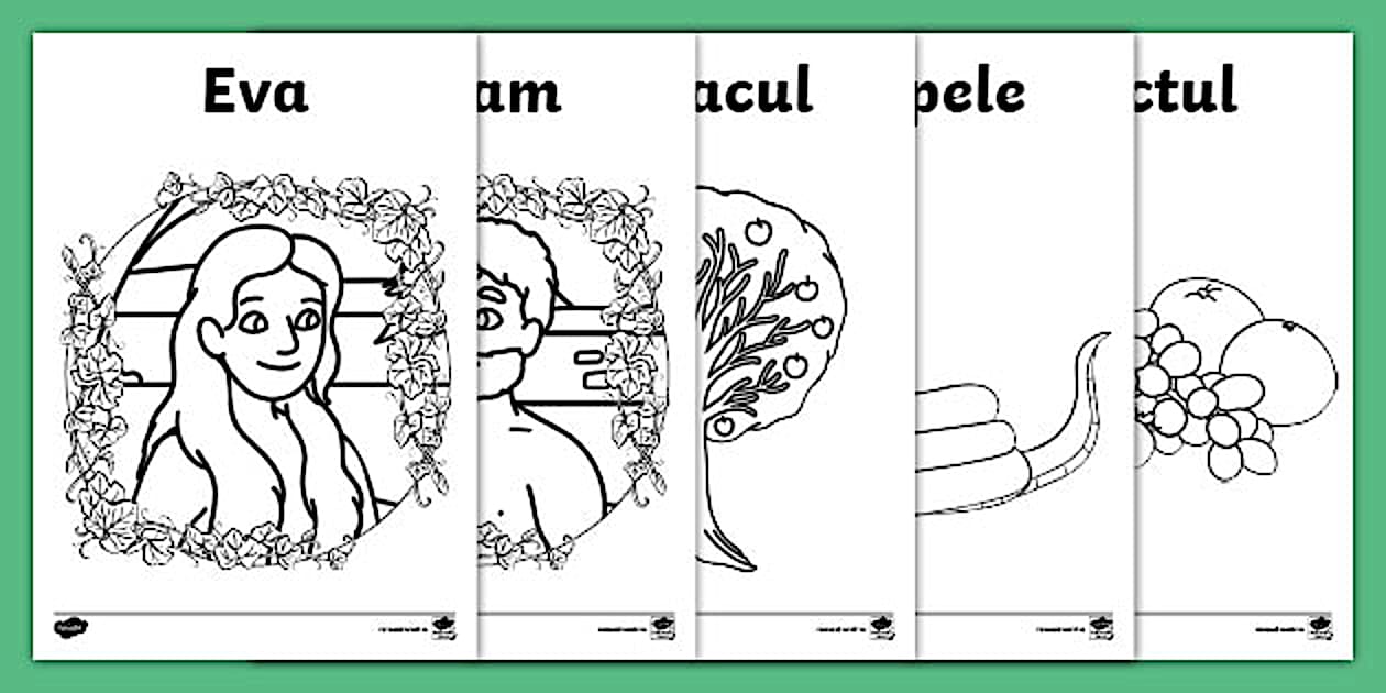 Adam și Eva – Desene de colorat (Hecho por educadores)