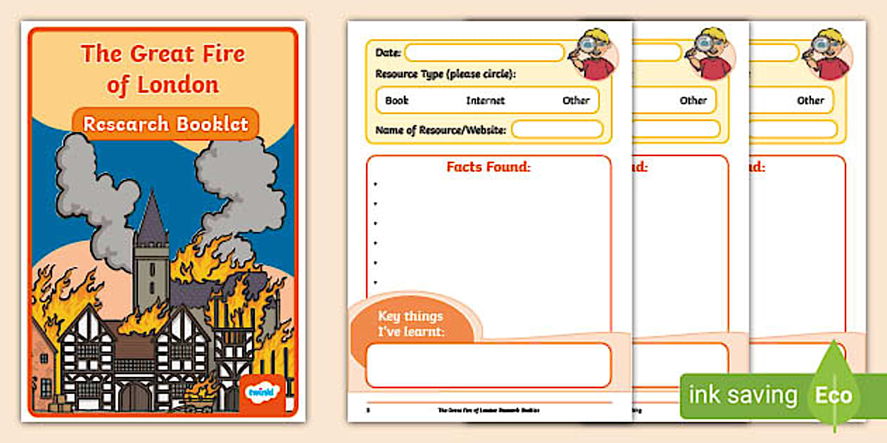 The Great Fire of London Research Booklet (teacher made)
