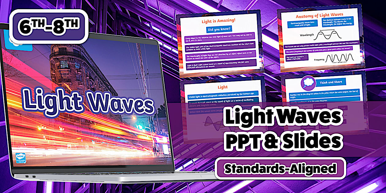 Light Waves Science PowerPoint & Google Slides 6th-8th Grade