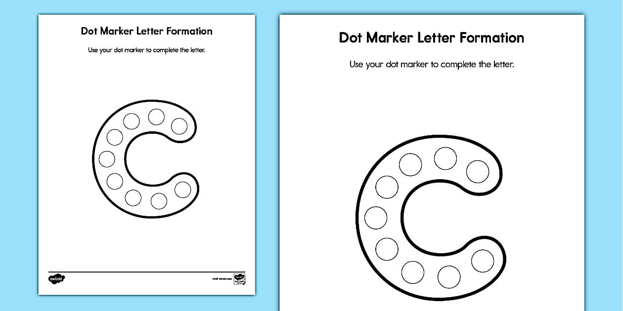 Lowercase Letter c: Dot Marker Letter Formation Worksheet