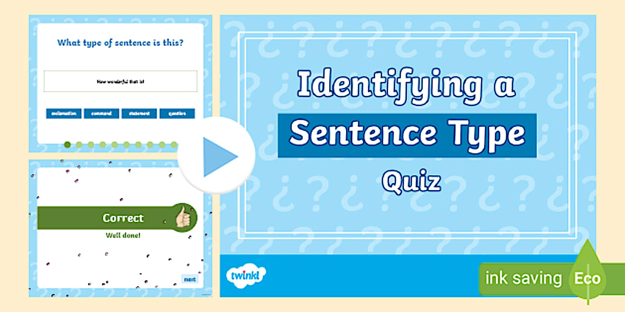 SPaG Quiz | Online PowerPoint | Identifying Sentence Types