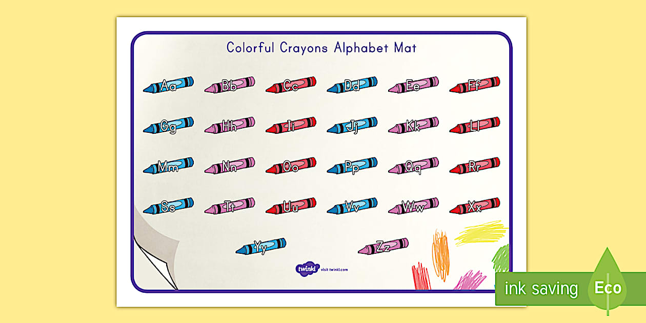 Colorful Crayons Alphabet Mat - Twinkl
