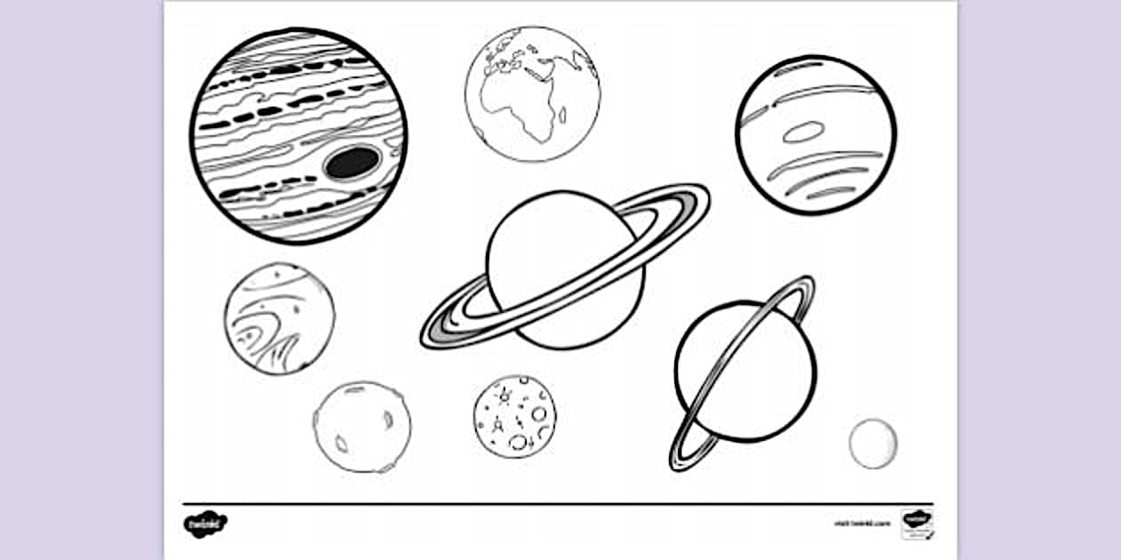 Space Planets Colouring Page | Colouring Sheets - Twinkl