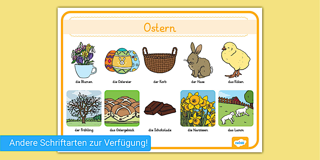 Ostern Wortschatzsammlung: Querformat (teacher made)
