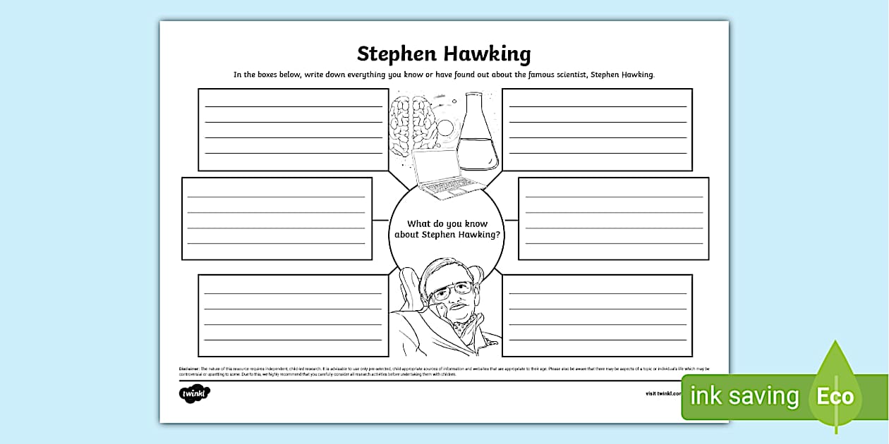 Stephen Hawking Mind Map,Stephen Hawking (teacher made)