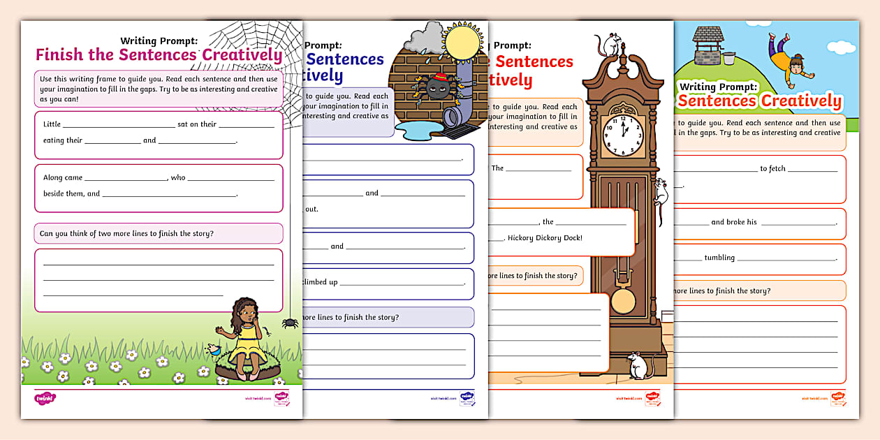Finish the Nursery Rhyme Sentences Creatively Pack - Twinkl