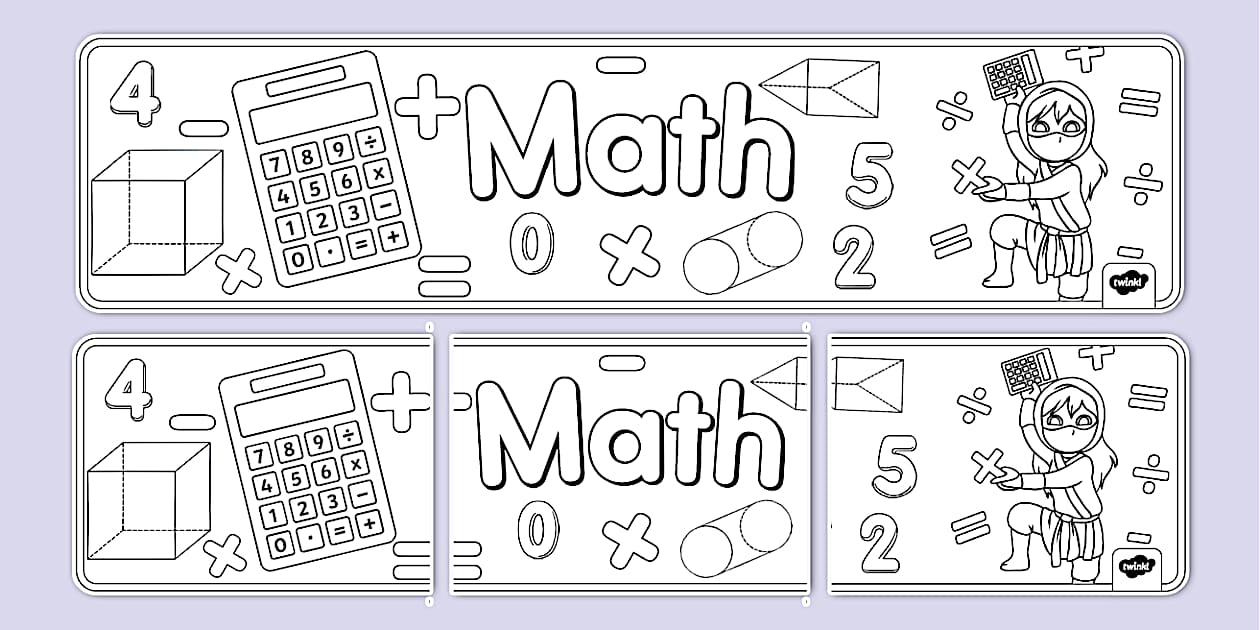 Math Colouring Display Banner (Teacher-Made) - Twinkl