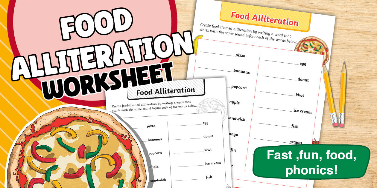 Food Alliteration Worksheet
