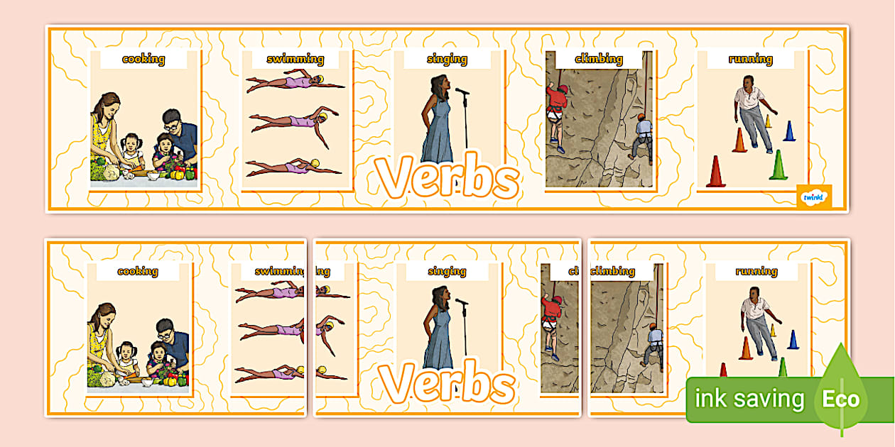 Verbs Display Banner (teacher made) - Twinkl