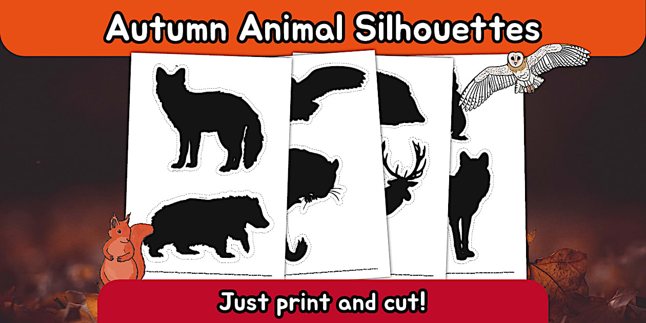 Autumn Animals Silhouette Cut-Outs - Twinkl