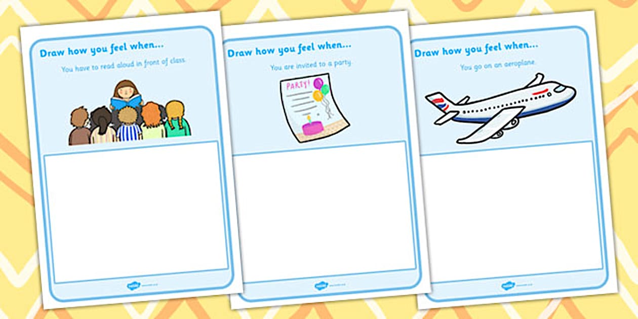 Draw How You Feel When Worksheet (teacher made) - Twinkl