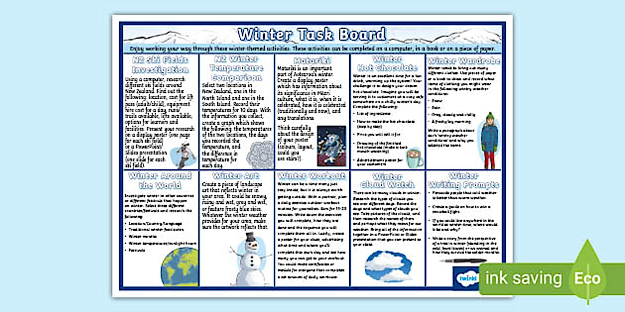 * NEW * Winter Task Board