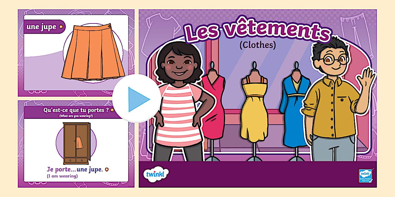French Clothes Vocabulary PowerPoint - Twinkl