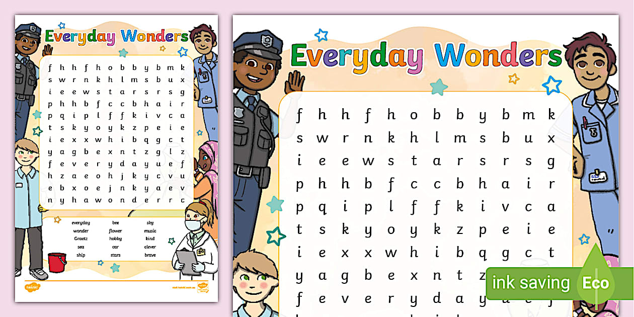 Word Search to Support the Teaching of Everyday Wonders
