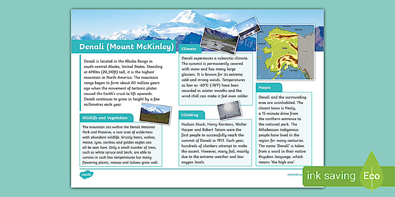 Denali Fact File - Twinkl - KS2 (Teacher-Made) - Twinkl