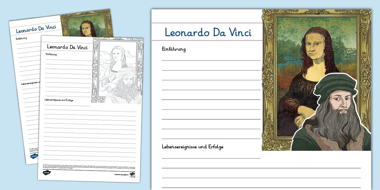 Leonardo Da Vinci - Biografie-Vorlage - Twinkl