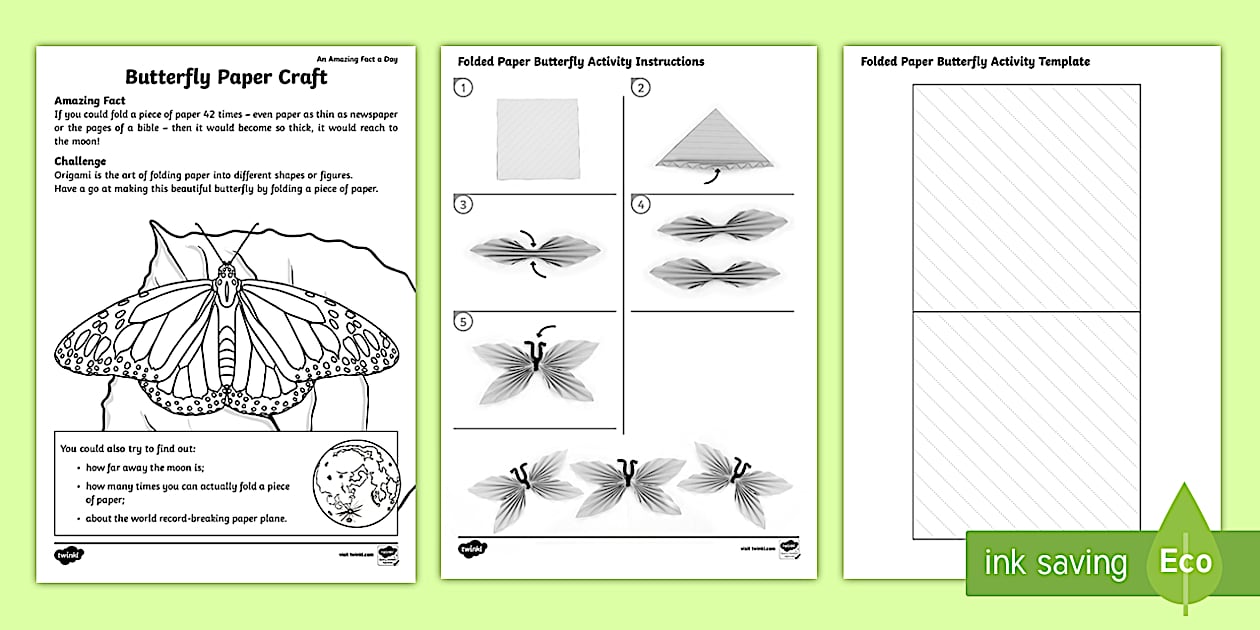 Origami Butterfly Instructions | KS1 Paper Craft Butterfly