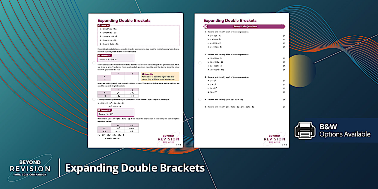👉 Expanding Double Brackets (teacher made) - Twinkl