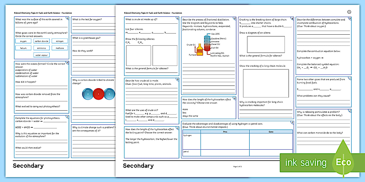 Edexcel Chemistry Topic 8: Fuels and Earth Science Foundation Revision