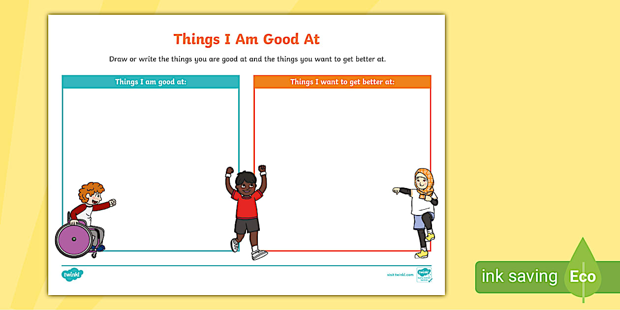 KS1 Things I Am Good At Worksheet / Worksheet - Twinkl