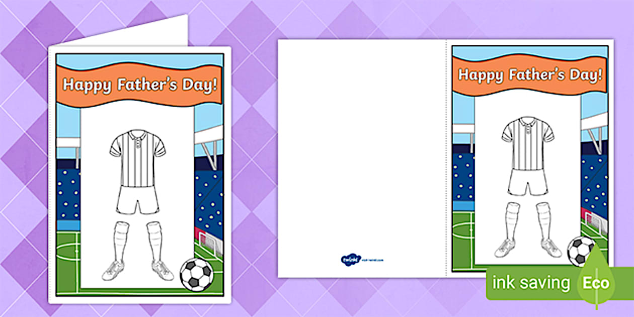 Cursive Football Kit Father's Day Card (teacher made)