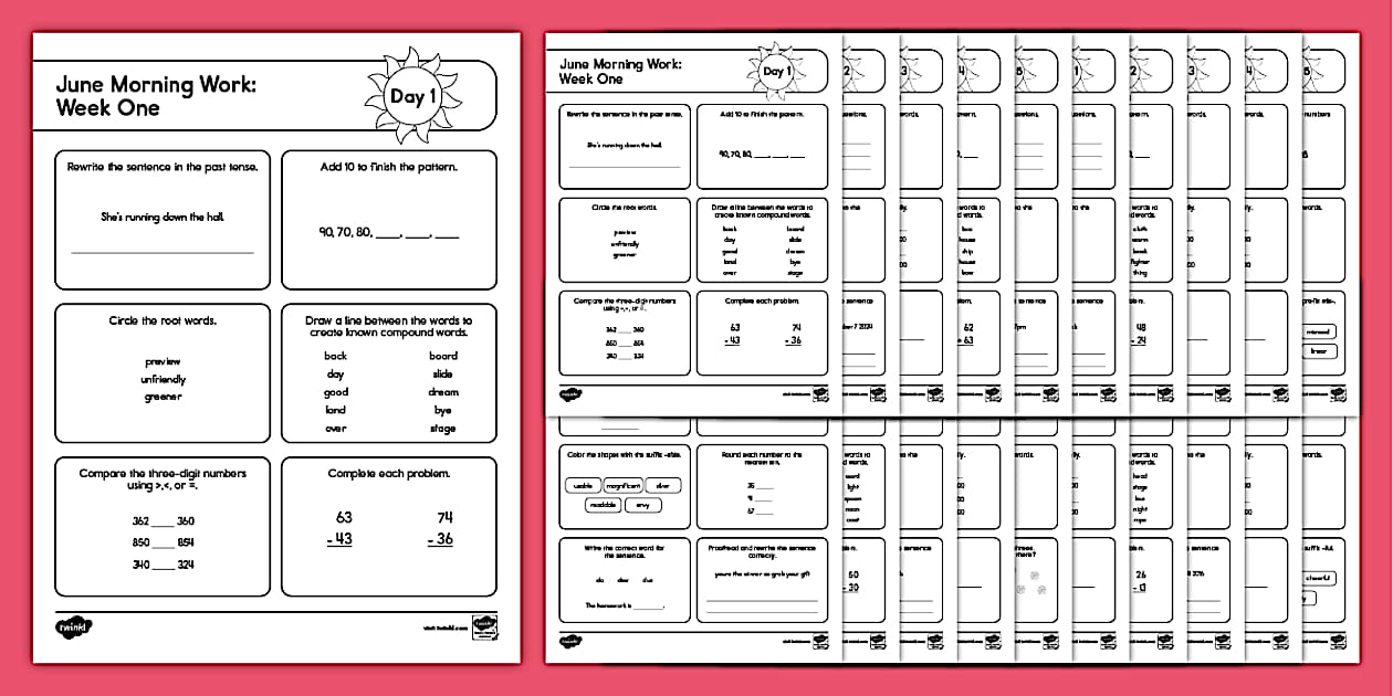 Second Grade June Morning Work Bundle (teacher made)