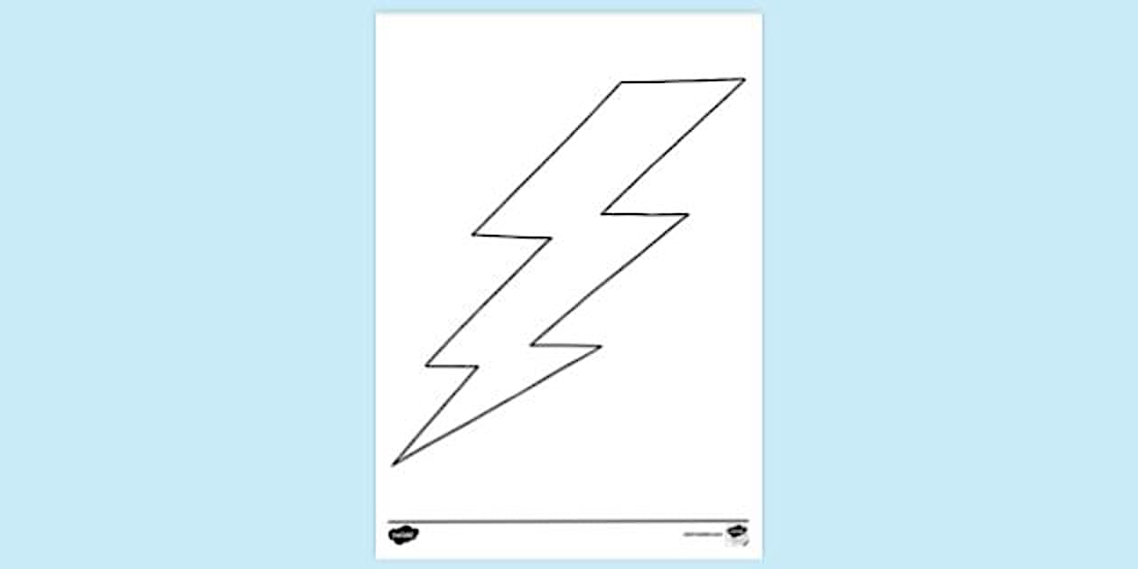 Lightning Bolt Colouring Sheet | Colouring Pages - Twinkl