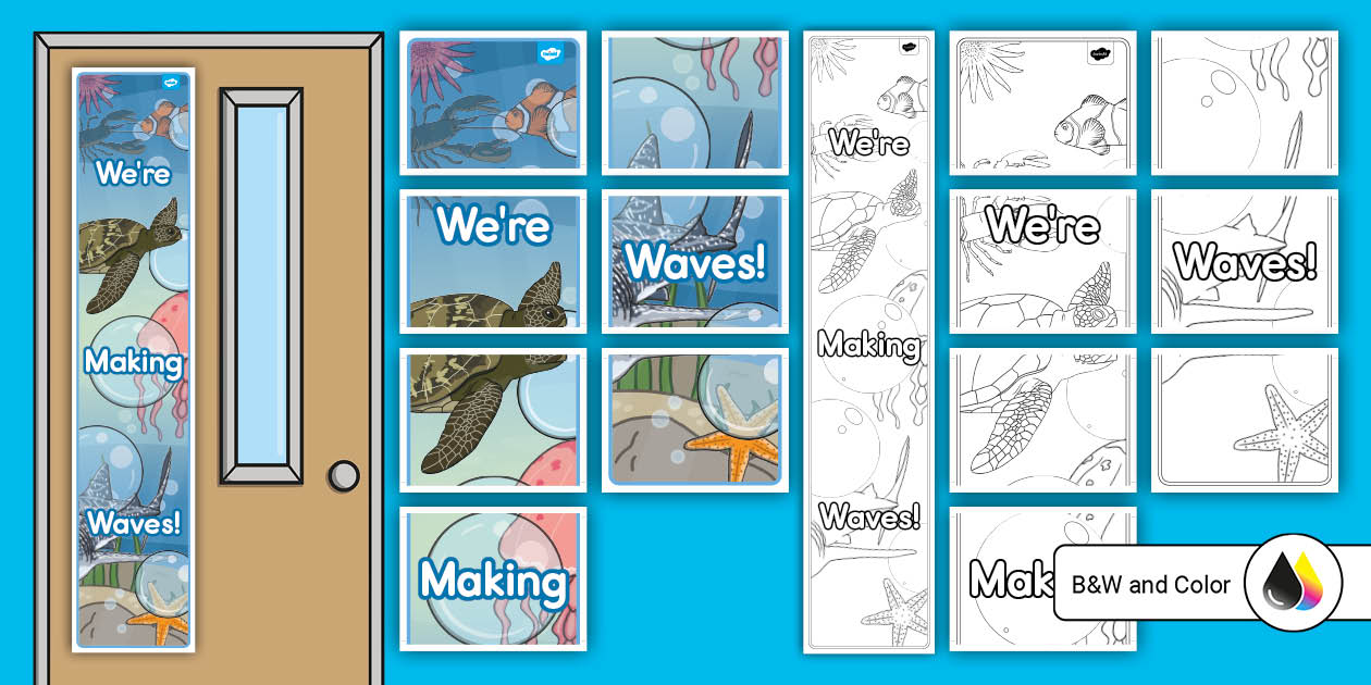 Under the Sea Vertical Door Banner