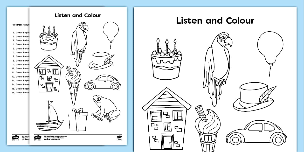 Following Directions Colouring Activity Early Years | Twinkl
