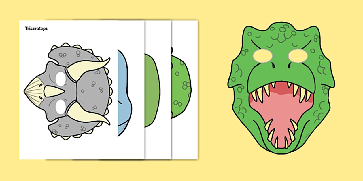 Dinosaur Mask Cutouts | EYLF Dramatic Play | Twinkl - Twinkl