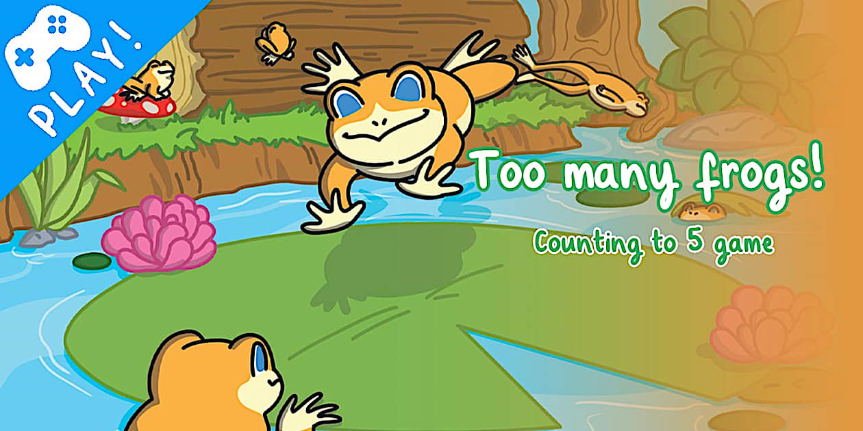 👉 Too Many Frogs: Interactive Counting To 5 Game - Twinkl