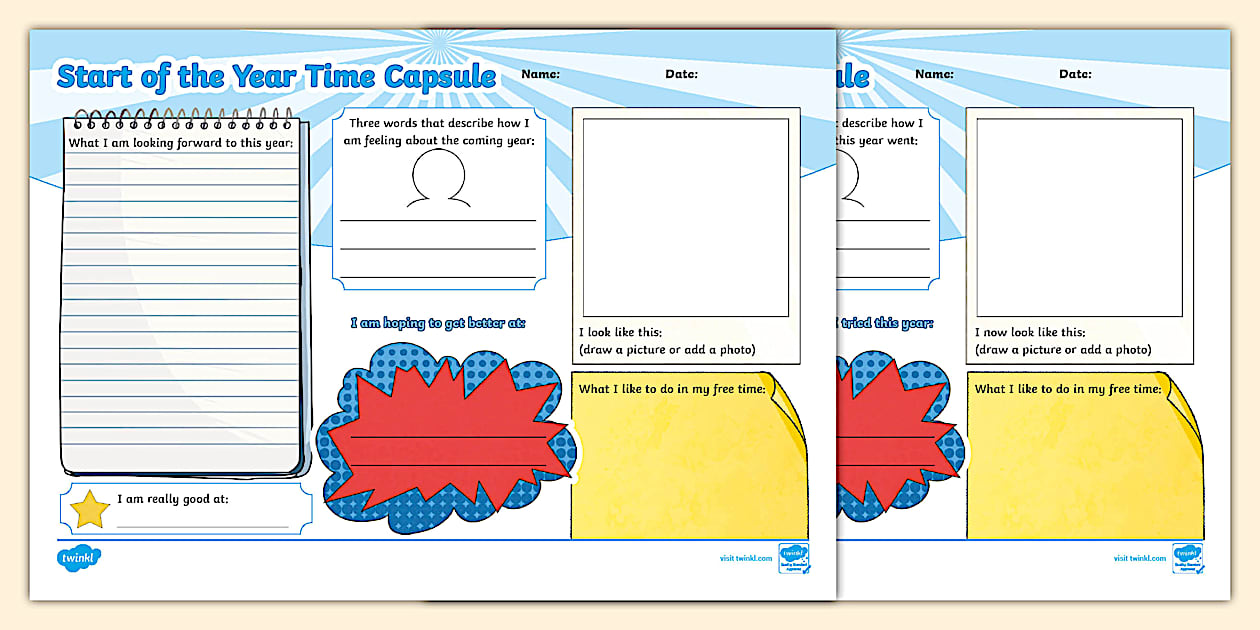 Time Capsule Activity Sheet| Time Capsule Ideas | Primary