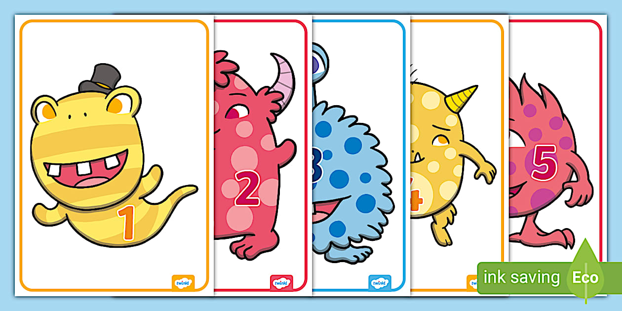 👉 Five Little Monsters Number Posters | Twinkl - Twinkl