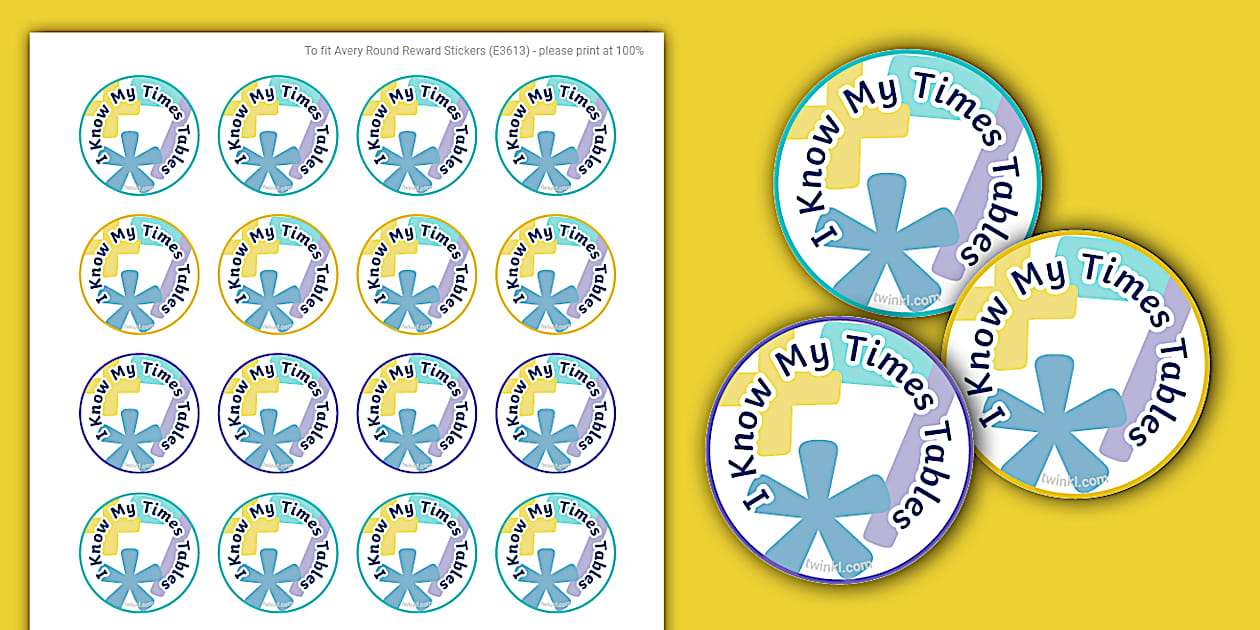 I Know My Times Tables Stickers (teacher made) - Twinkl